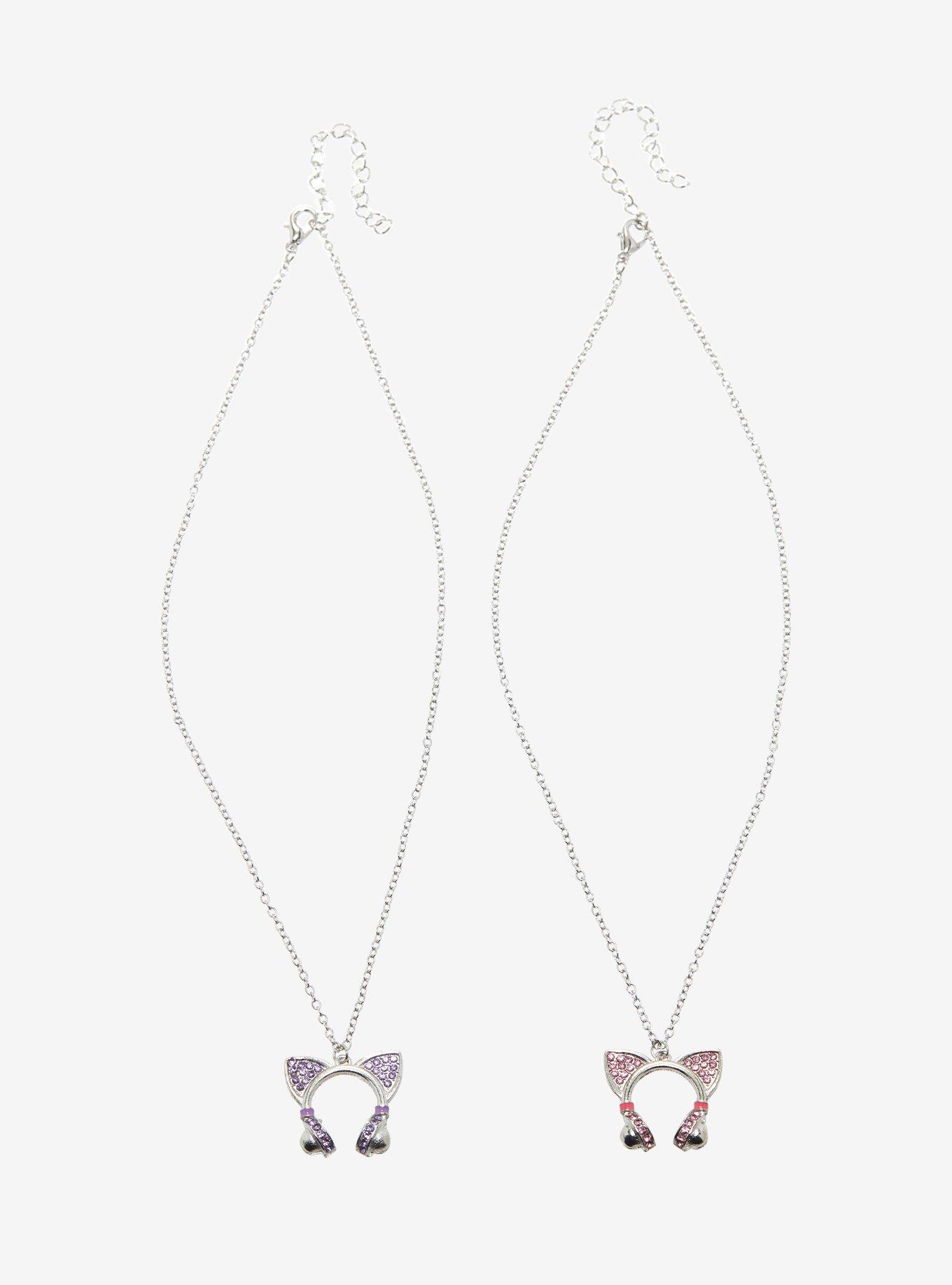 Cat Bling Headphones Best Friend Necklace Set | Hot Topic