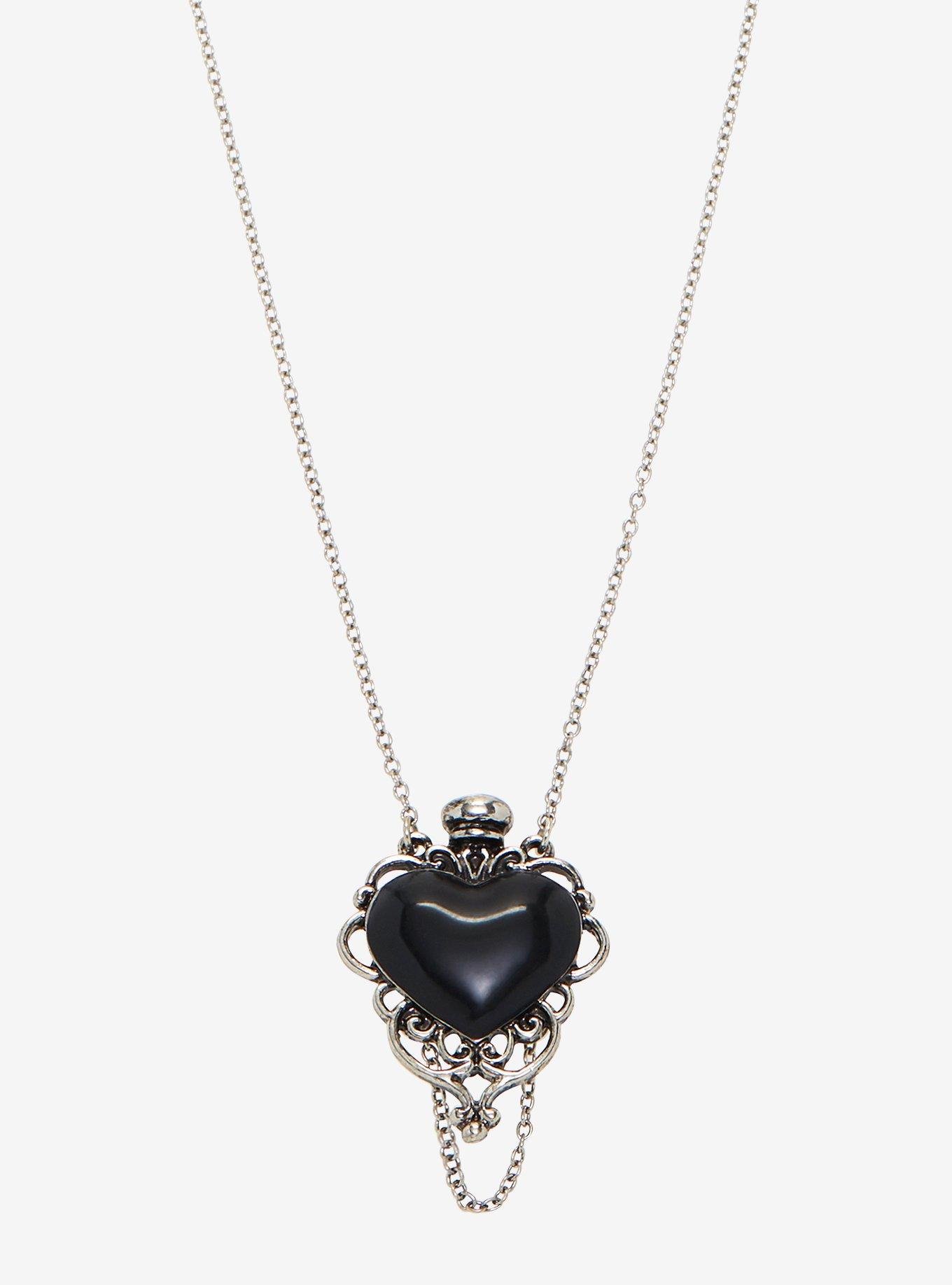 Black Heart Vile Necklace | Hot Topic