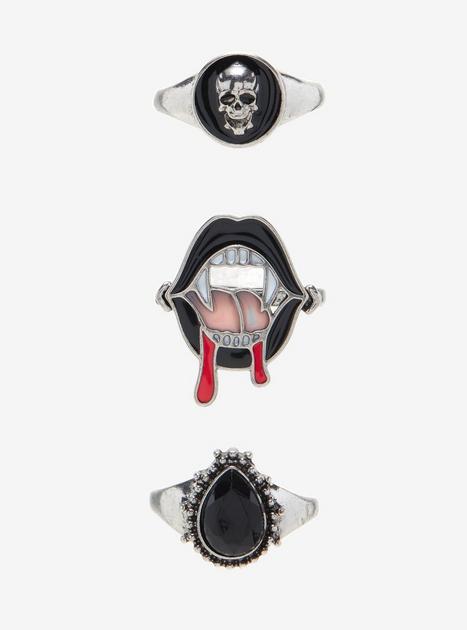 Vampire Fang Gem Ring Set | Hot Topic