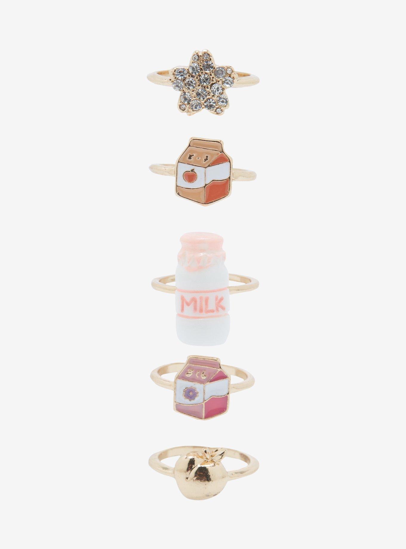 Kawaii Milk Ring Set | Hot Topic