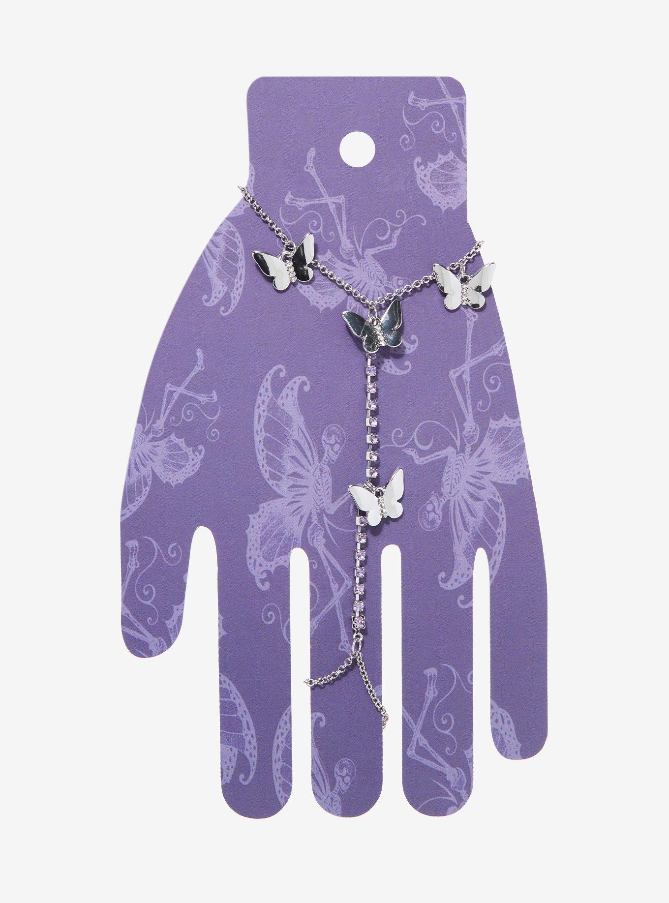 Butterfly Charm Hand Ring Bracelet | Hot Topic