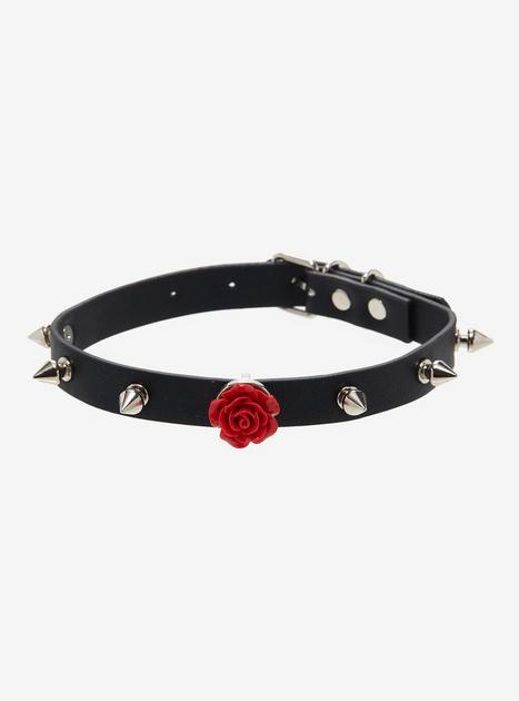 Red Rose Spike Choker | Hot Topic