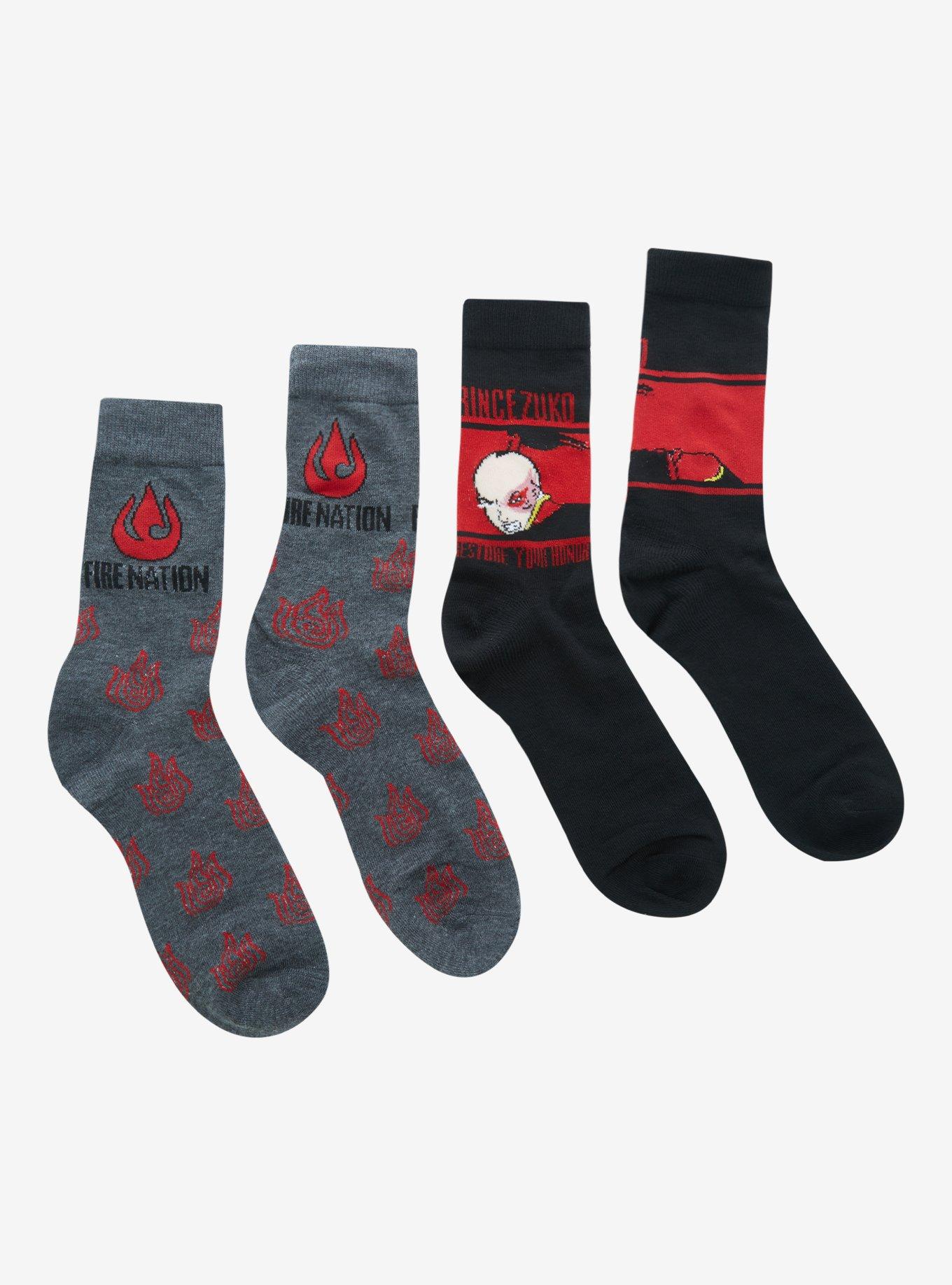 Avatar: The Last Airbender Fire Nation Zuko Crew Socks 2 Pair | Hot Topic