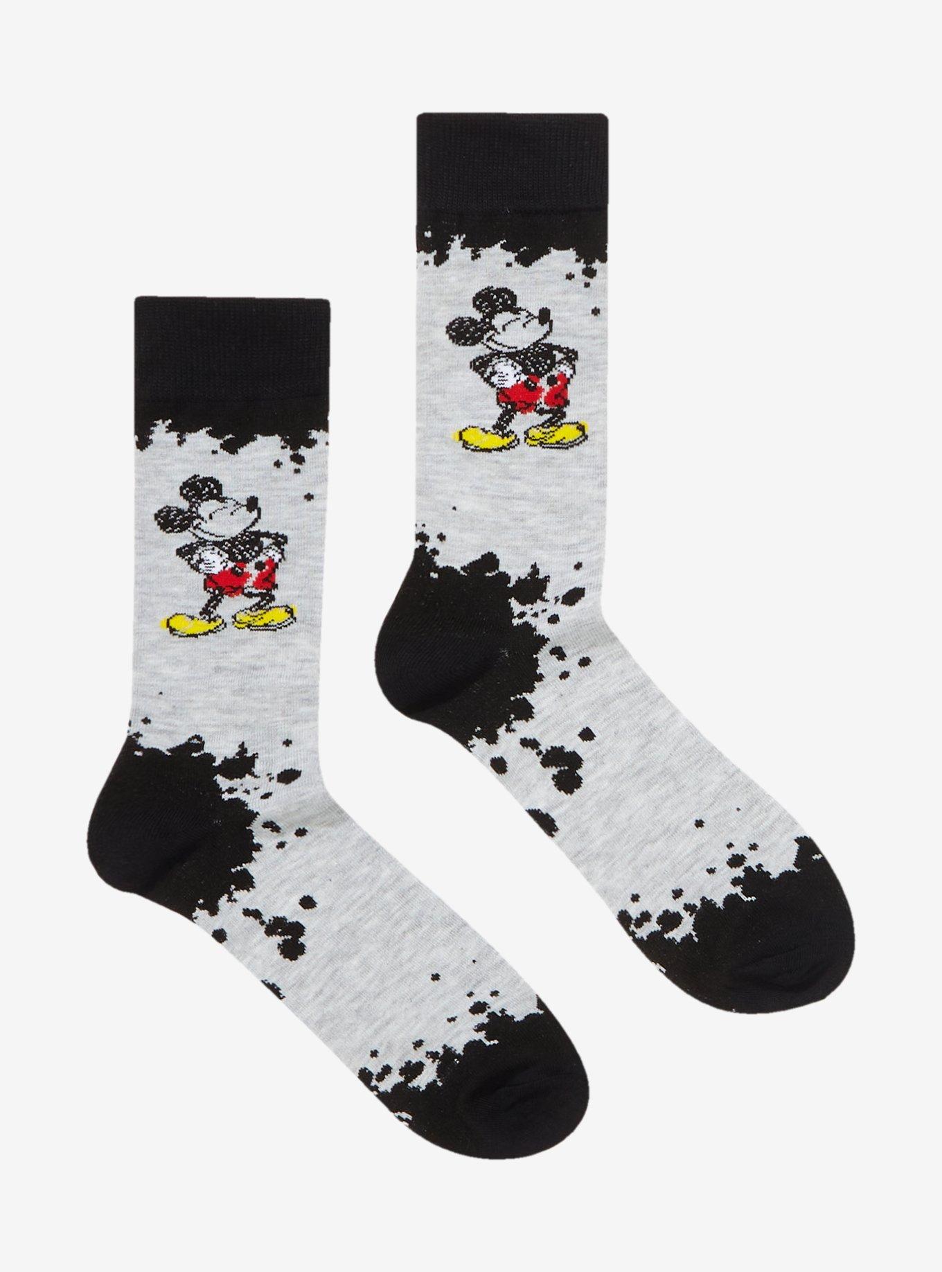 Disney Mickey Mouse Paint Splatter Crew Socks | Hot Topic