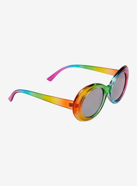 Rainbow Oval Sunglasses | Hot Topic