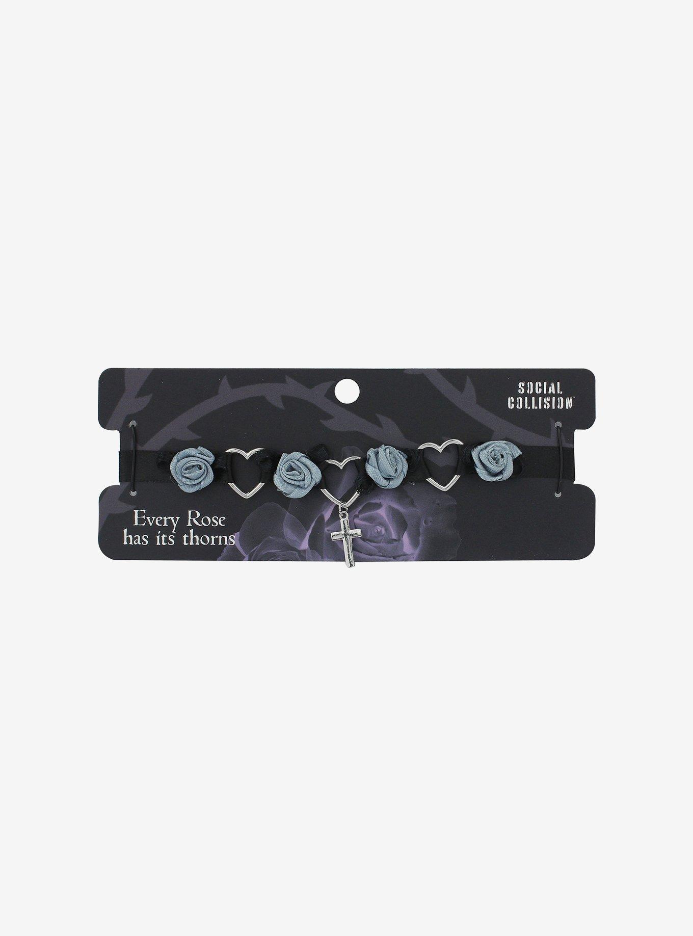 Rose Heart Cross Choker | Hot Topic