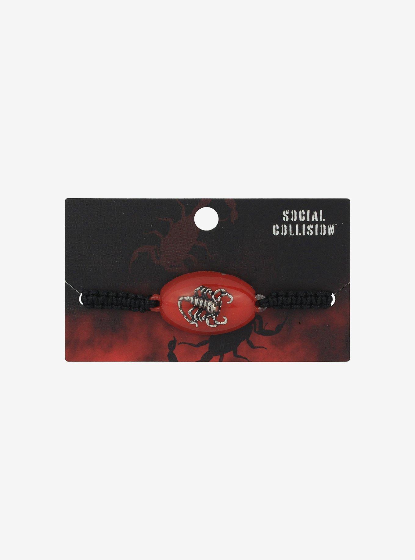 Scorpion Plate Braided Cord Bracelet | Hot Topic