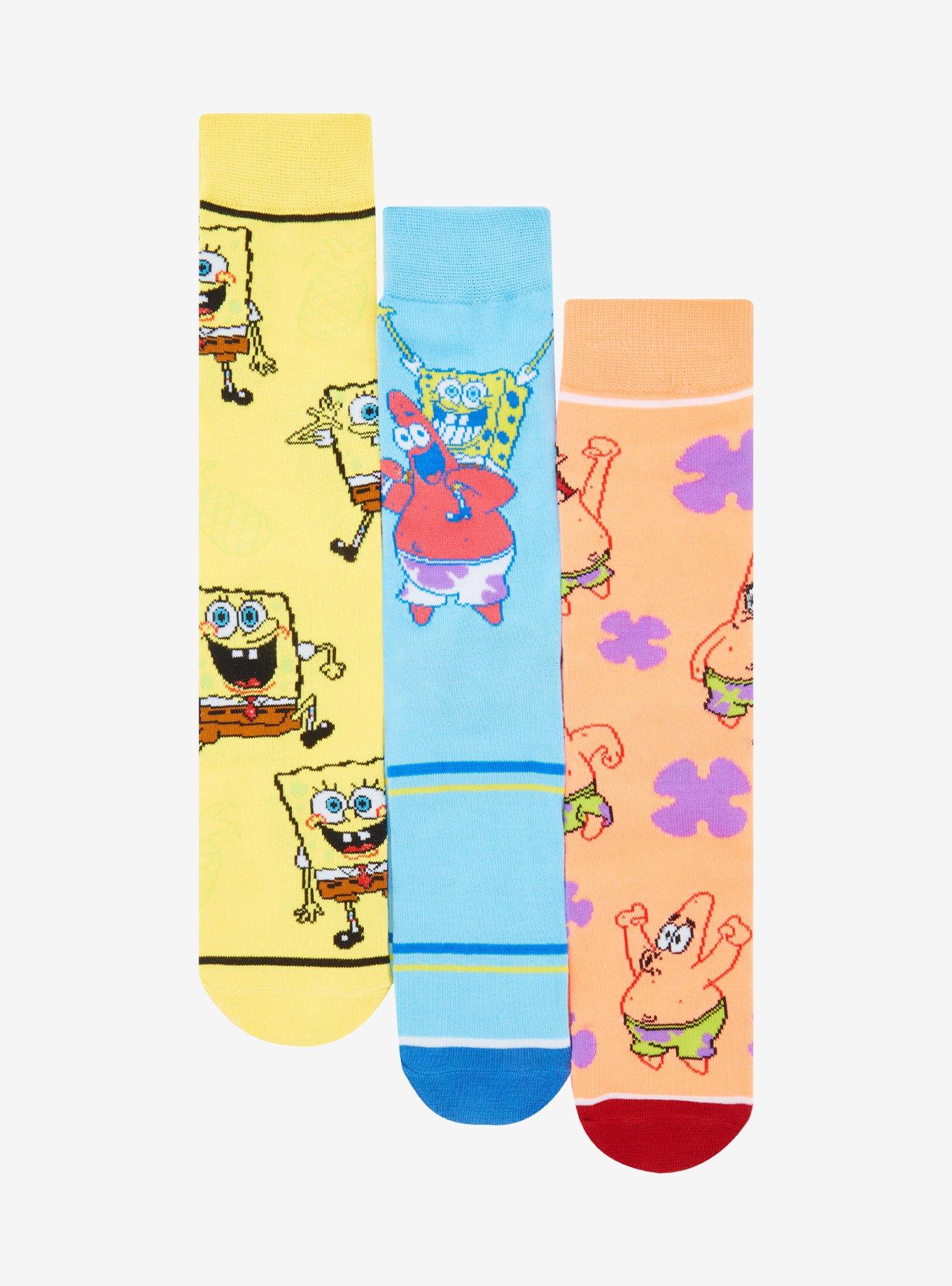 SpongeBob SquarePants Characters Crew Socks 3 Pair | Hot Topic