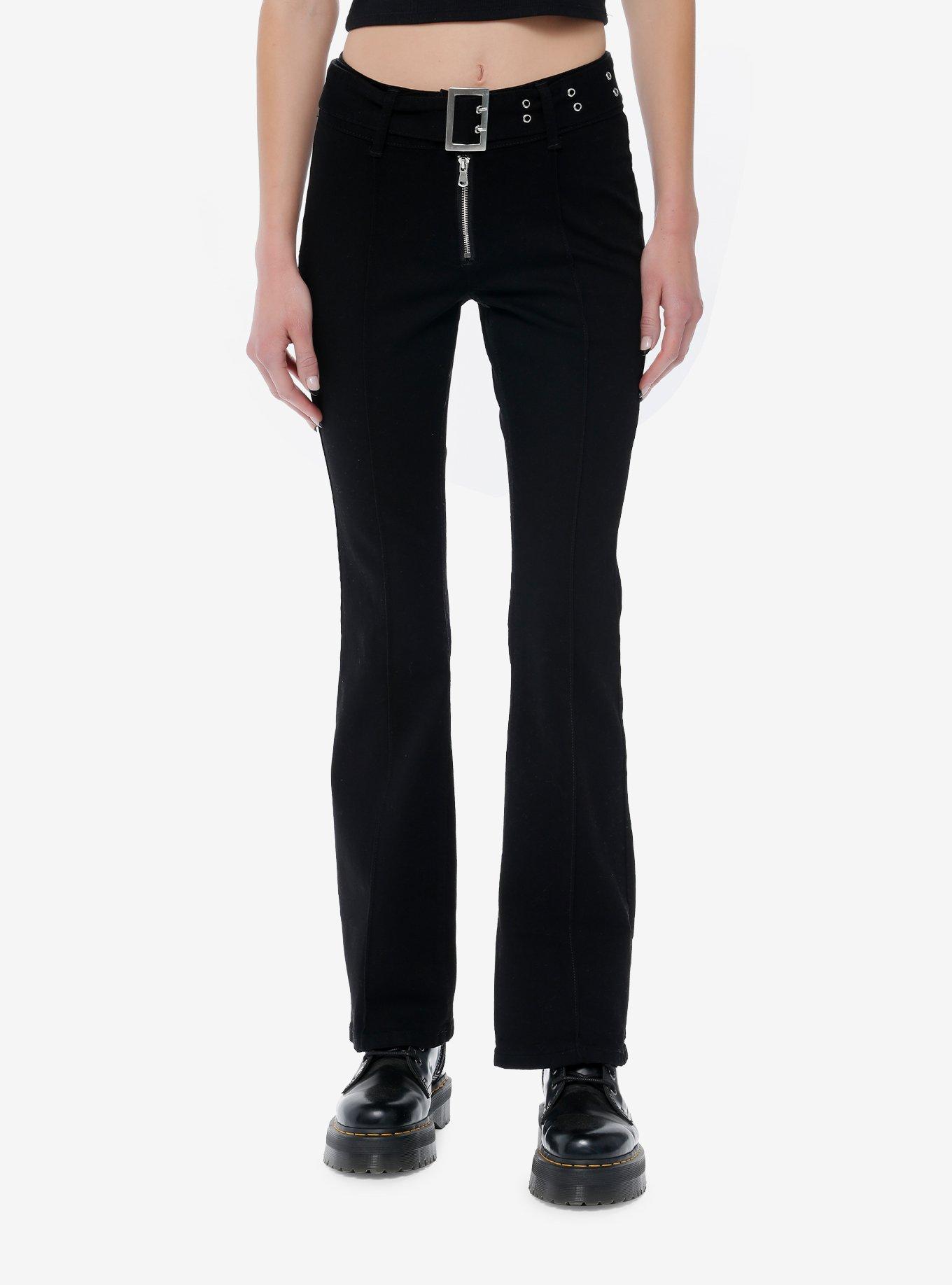 Black Grommet Belt Girls Flare Pants Hot Topic