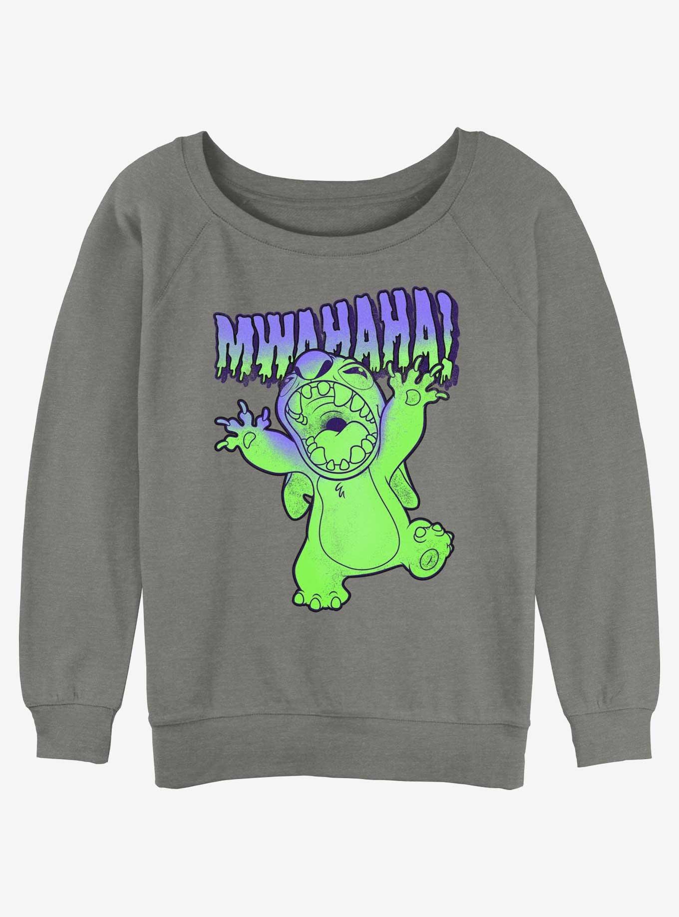 Disney Lilo & Stitch Mwahaha Scary Stitch Girls Slouchy Sweatshirt ...