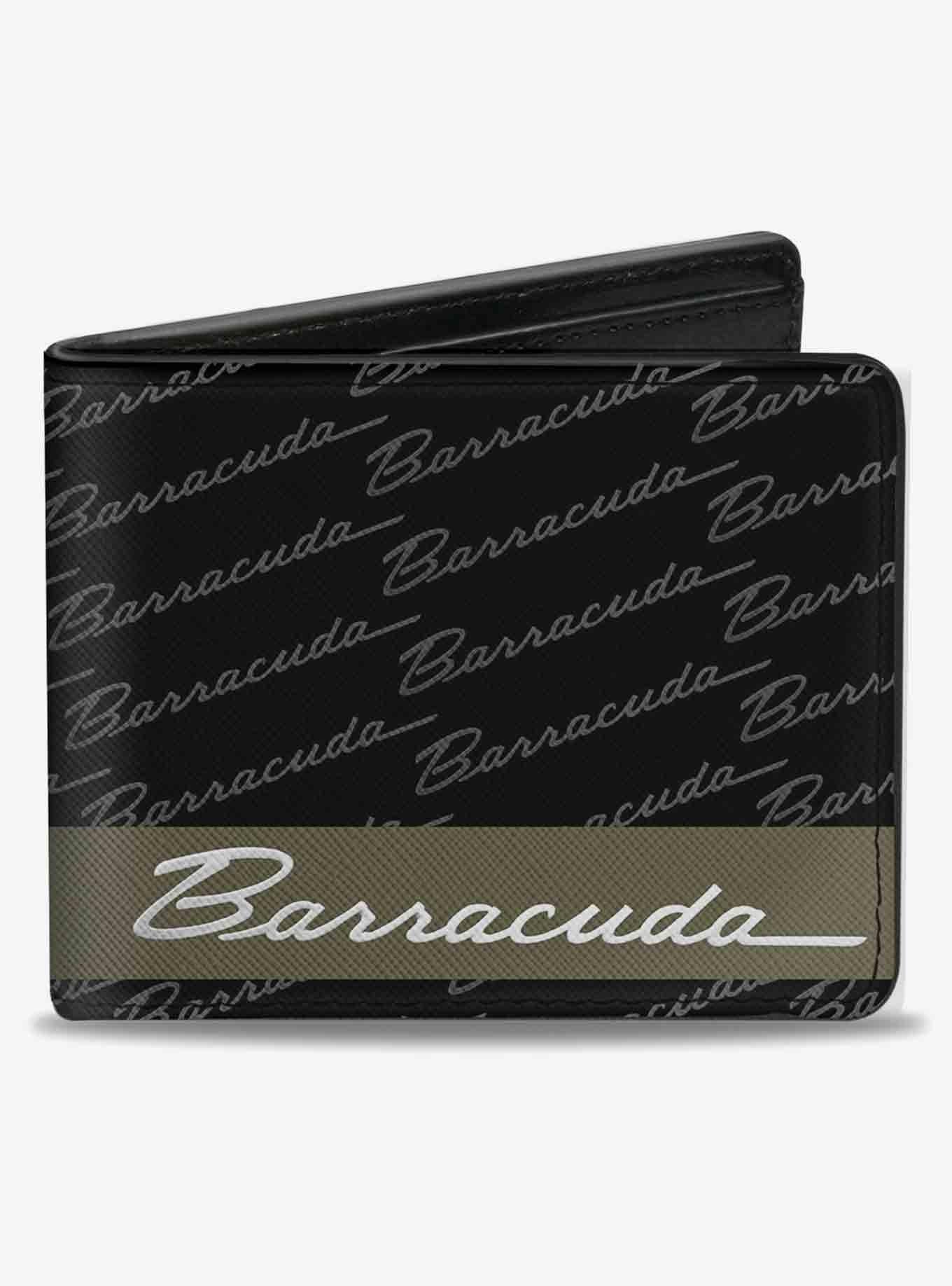 Barracuda Script Stripe Monogram Olive Bifold Wallet | Hot Topic