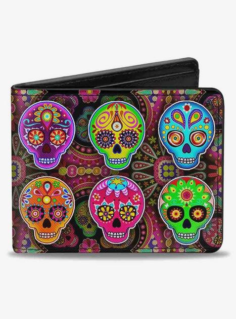 Six Sugar Skulls Bifold Wallet | Hot Topic