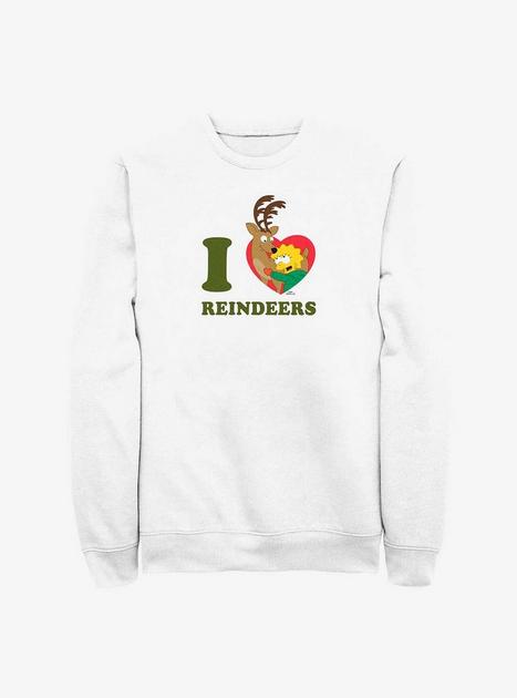 The Simpsons I Love Reindeers Sweatshirt - WHITE | BoxLunch