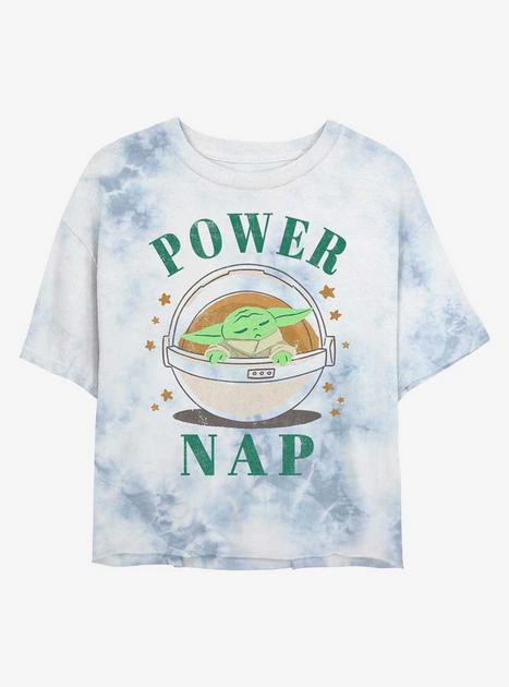 Star Wars The Mandalorian Grogu Power Nap Tie-Dye Girls Crop T-Shirt ...