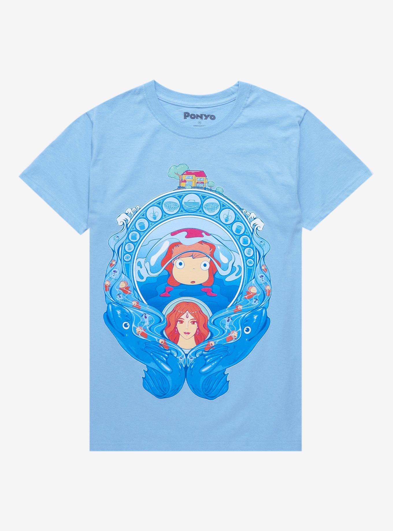Studio Ghibli Ponyo Granmamare Portrait Boyfriend Fit Girls T-Shirt ...