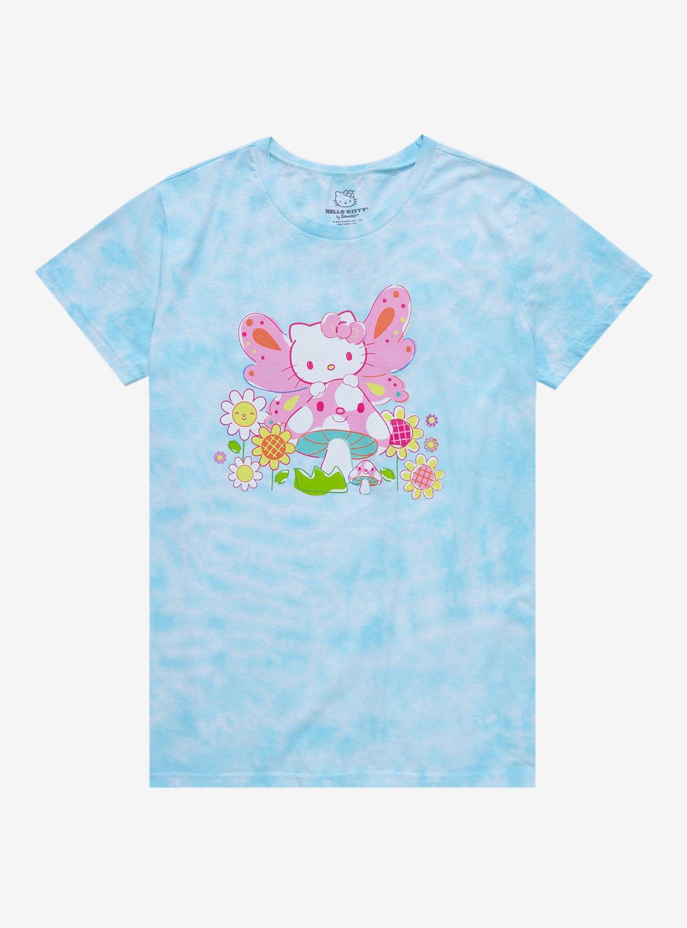 Hello Kitty Fairy Mushroom Tie-Dye Boyfriend Fit Girls T-Shirt | Hot Topic