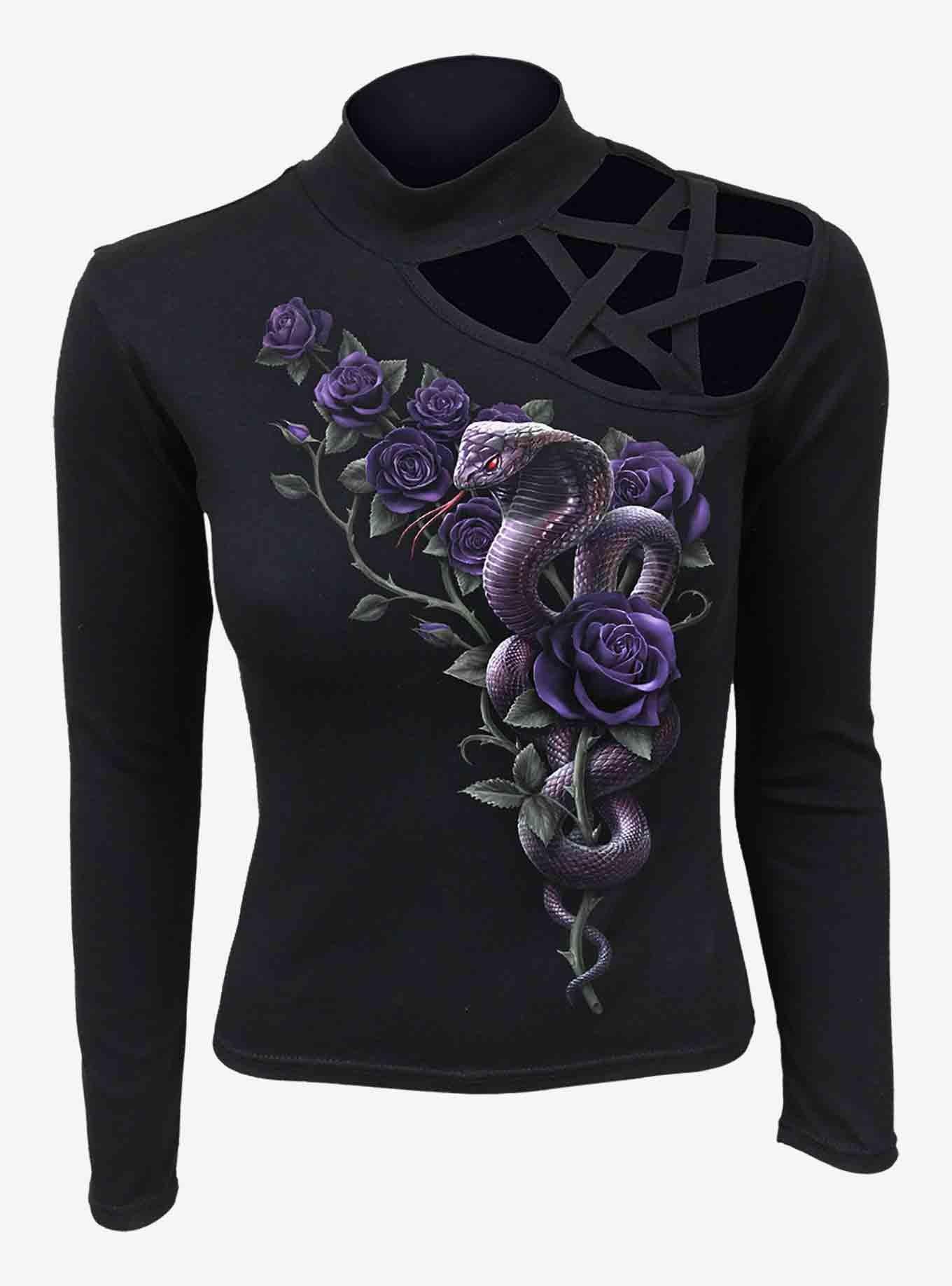 Cobra Roses Pentagram Shoulder Longsleeve Top | Hot Topic