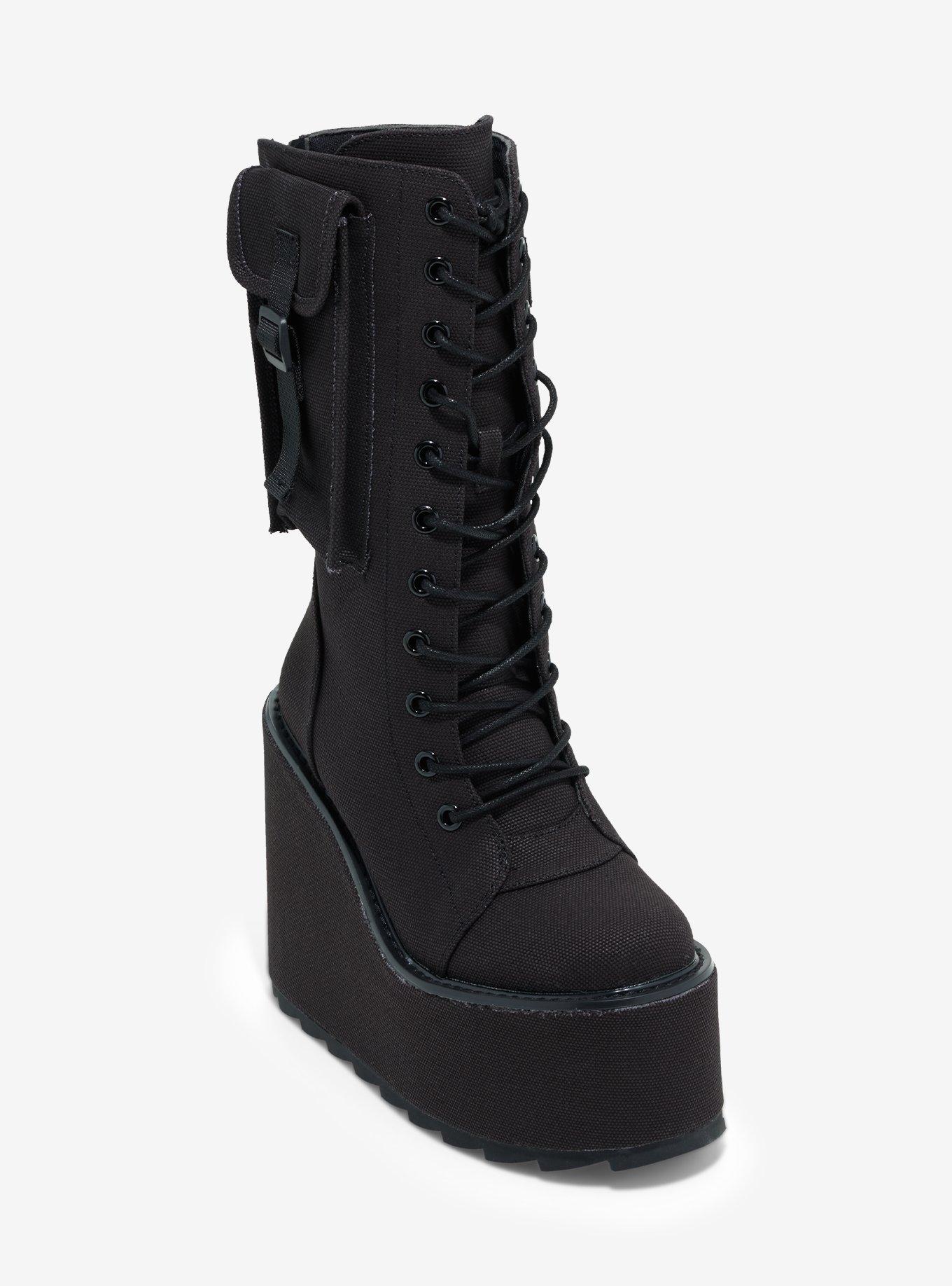 YRU Dune Desert Black Platform Boots | Hot Topic