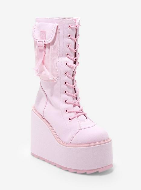 YRU Dune Desert Pink Platform Boots | Hot Topic