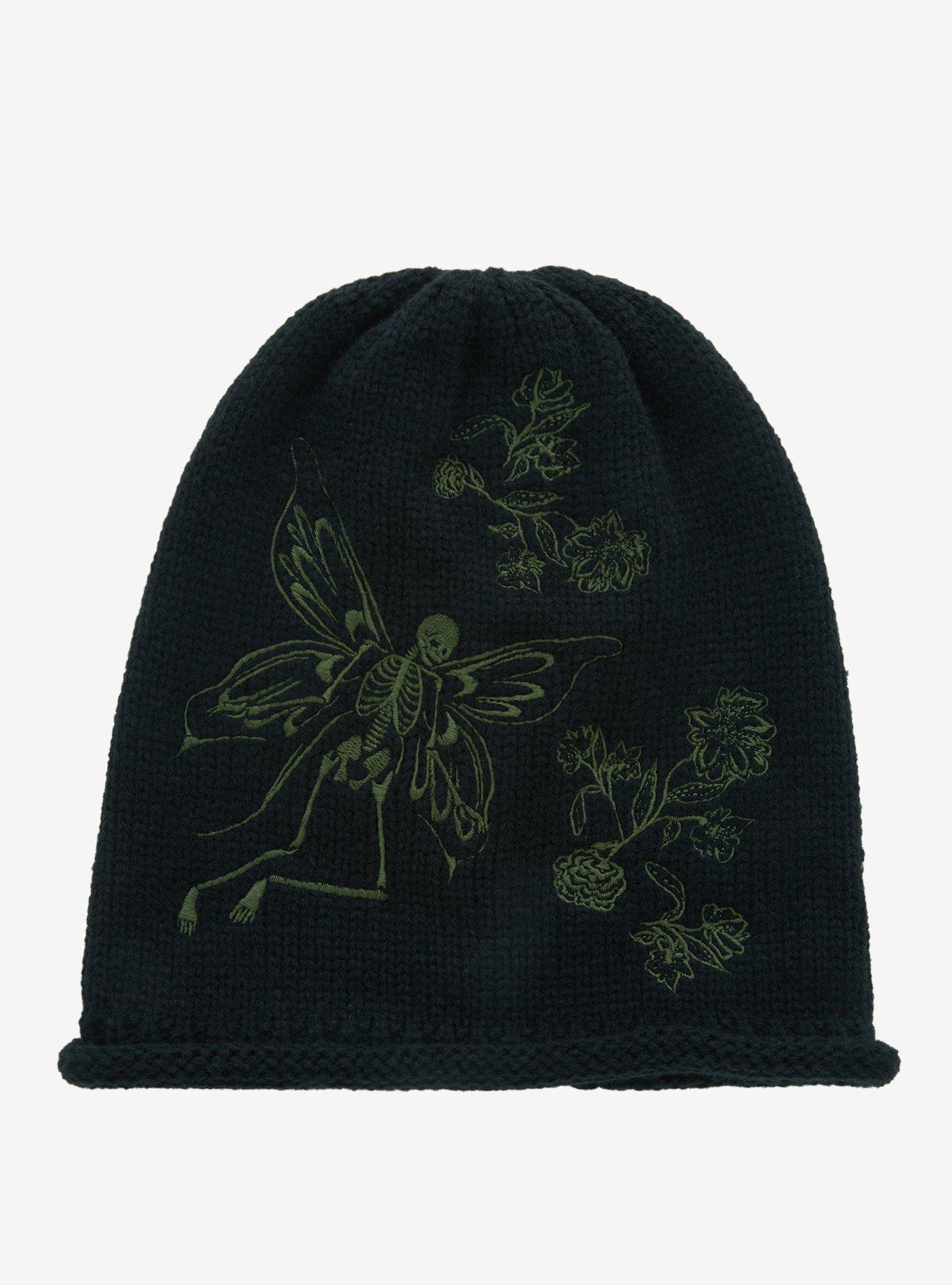 Skeleton Fairy Floral Beanie | Hot Topic