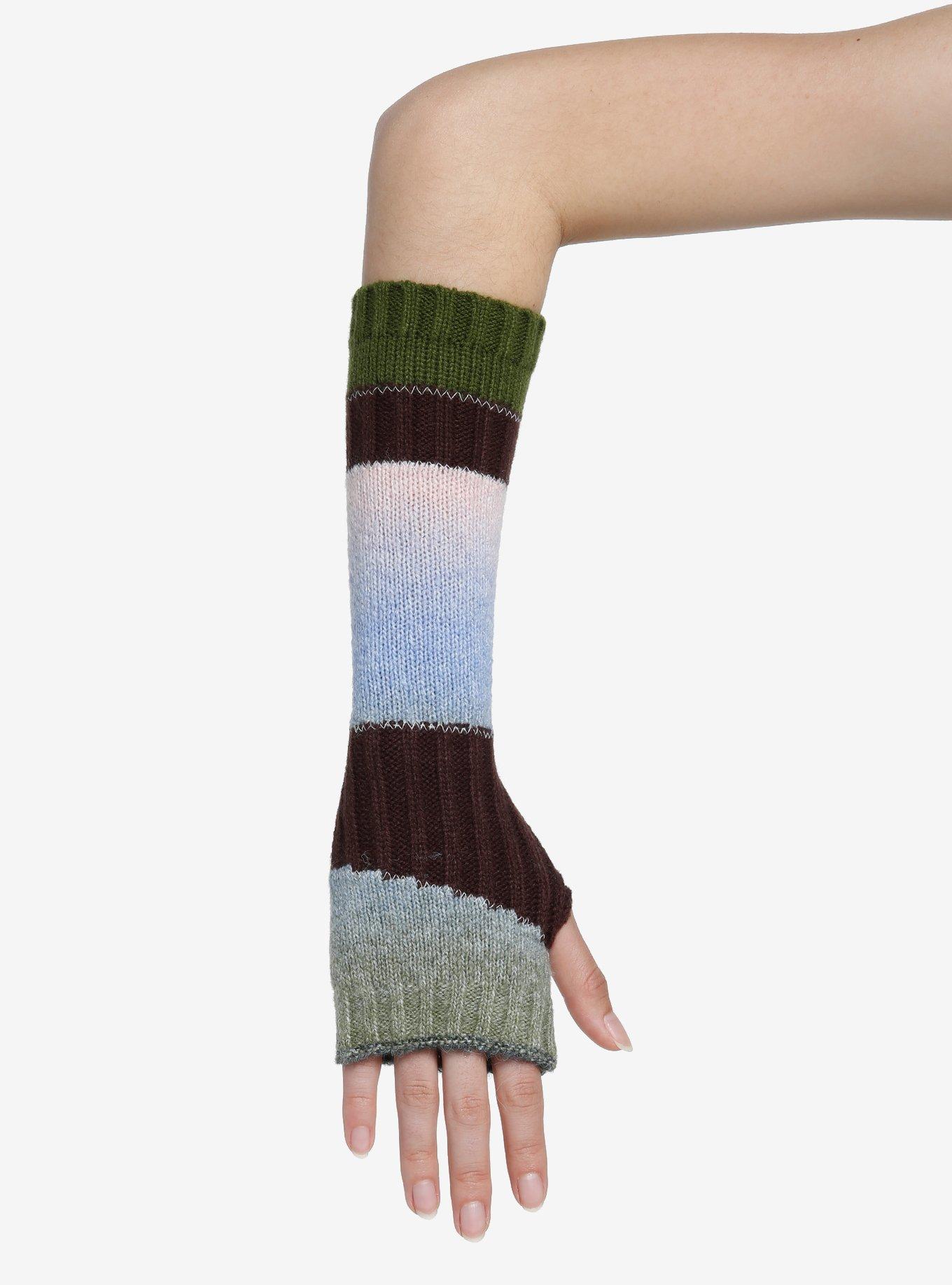 Patchwork Knit Arm Warmers | Hot Topic