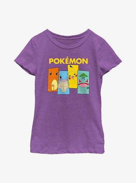 Pokemon Pokemon Kanto Starters Youth Girls T-Shirt - PURPLE | BoxLunch