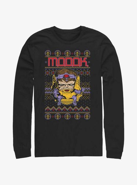 Marvel Modok Ugly Christmas Long-Sleeve T-Shirt - BLACK | Hot Topic