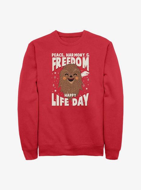 Star Wars Chewie Happy Life Day Sweatshirt - RED | Hot Topic