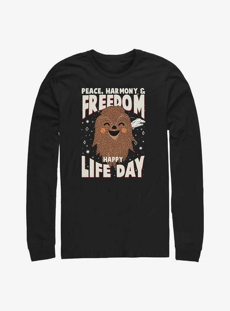 Star Wars Chewie Happy Life Day Long-Sleeve T-Shirt - BLACK | Hot Topic