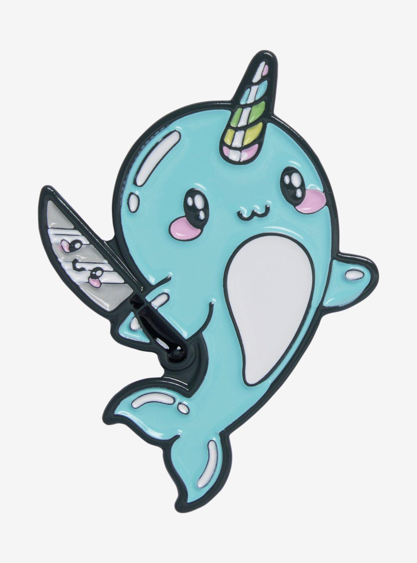 Narwhal With Knife Enamel Pin | Hot Topic