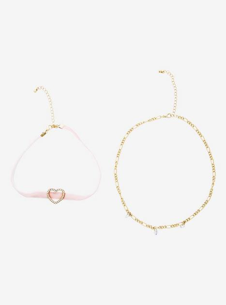 Bling Heart Chain Necklace Set | Hot Topic