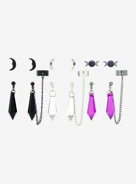 Moon Phase Crystal Ear Cuff Set | Hot Topic