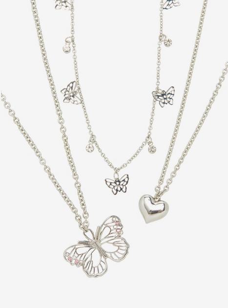 Butterfly Heart Necklace Set | Hot Topic