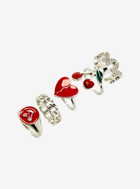 Cherry Heart Ring Set | Hot Topic
