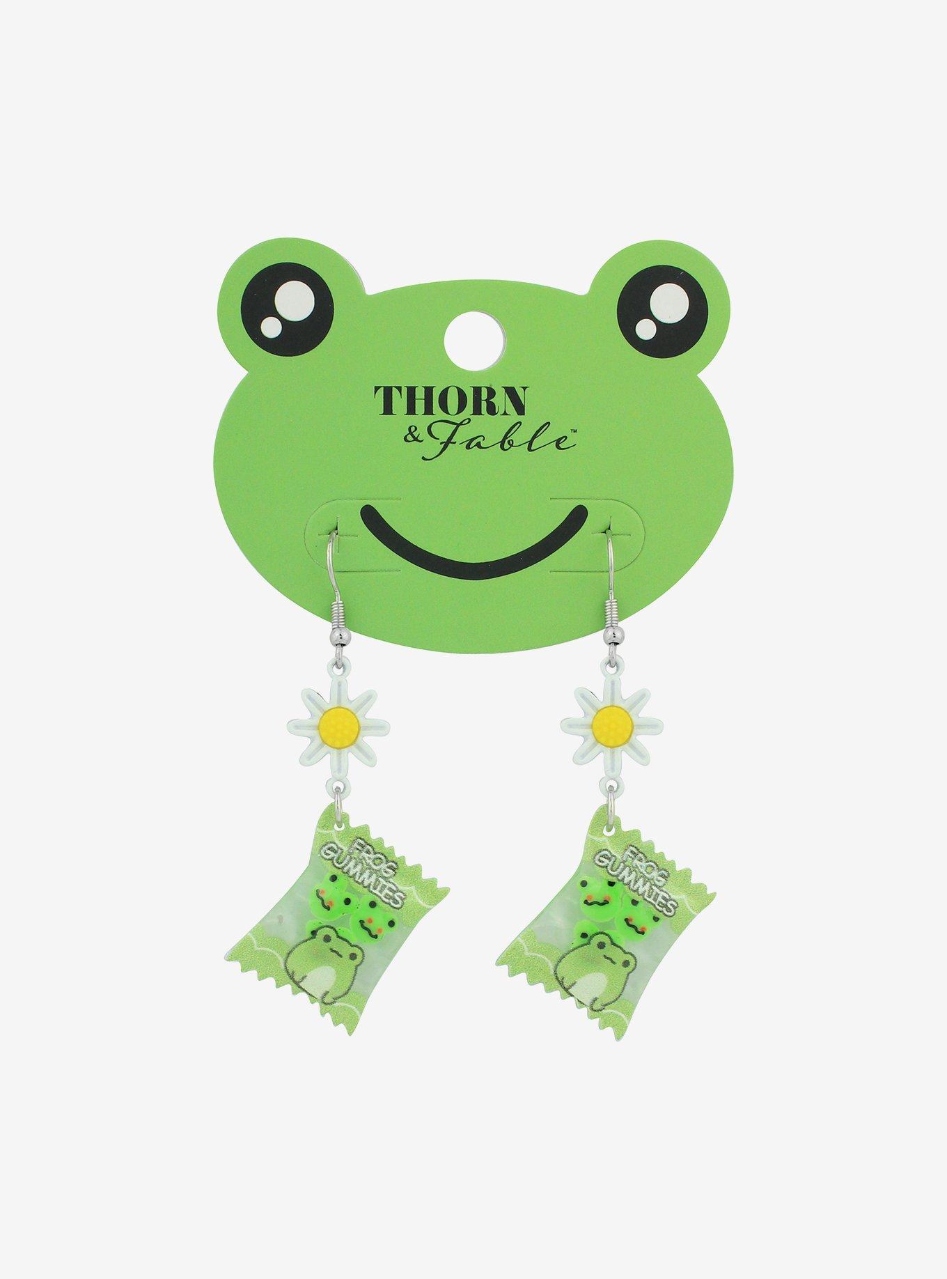 Thorn & Fable Daisy Frog Gummie Bag Drop Earrings | Hot Topic