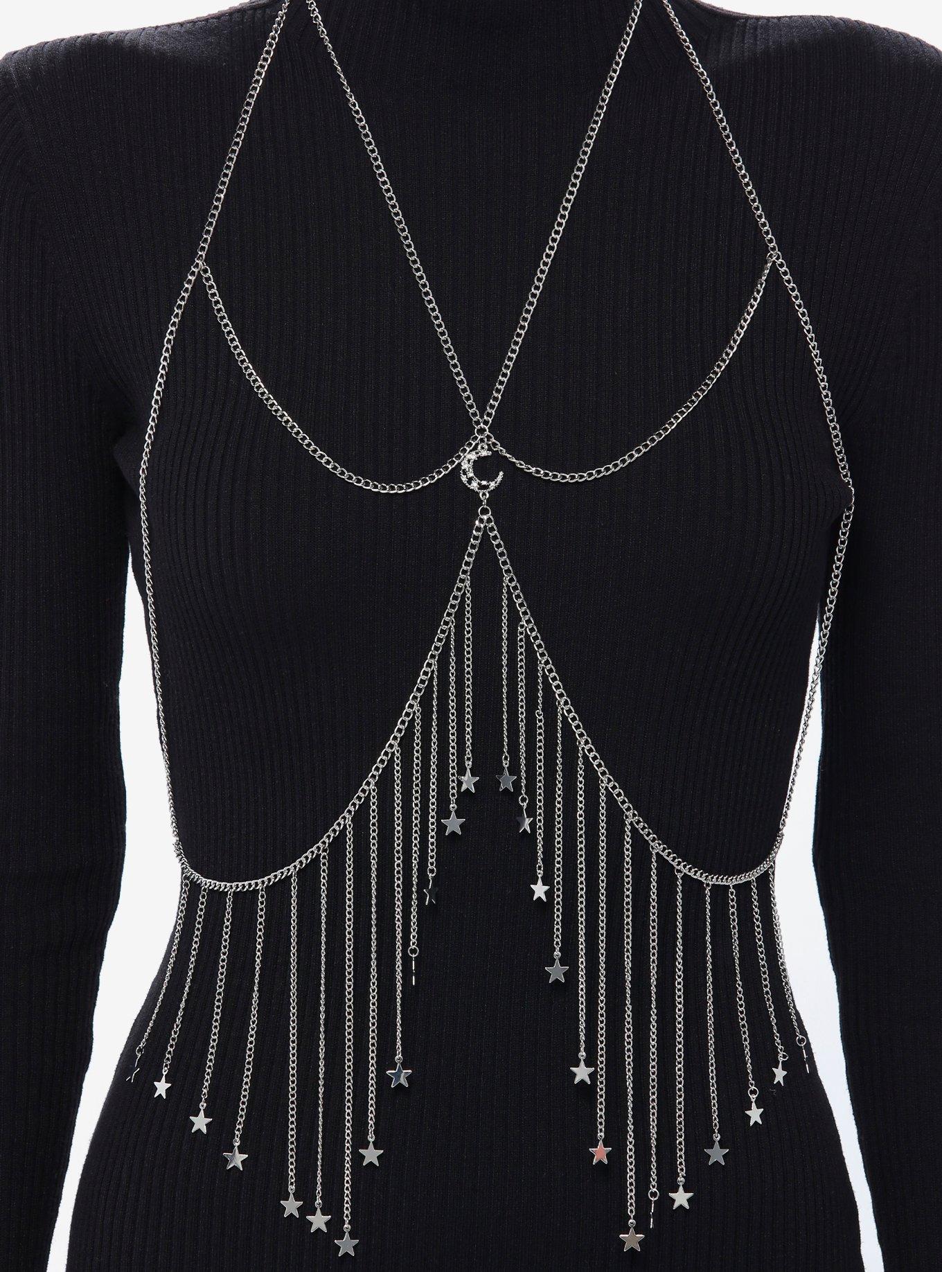 Silver Star Chain Body Harness | Hot Topic