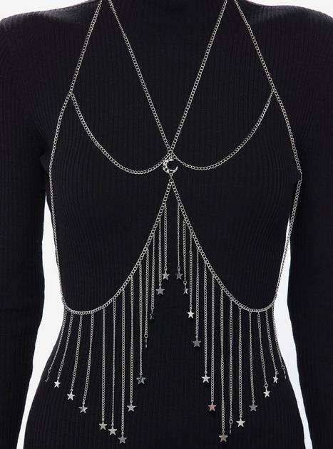 Silver Star Chain Body Harness | Hot Topic
