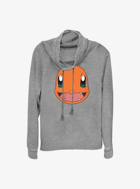 Pokemon Charmander Face Cowl Neck Long-Sleeve Top - GREY | Hot Topic