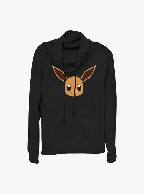 Pokemon Eevee Face Cowl Neck Long-Sleeve Top - BLACK | Hot Topic