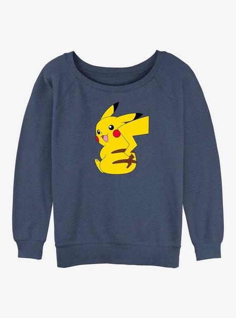 Pokemon Cheeky Pikachu Girls Slouchy Sweatshirt Blue Hot Topic