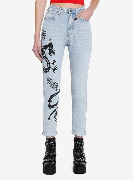 Disney Mulan Mushu Mom Jeans Hot Topic