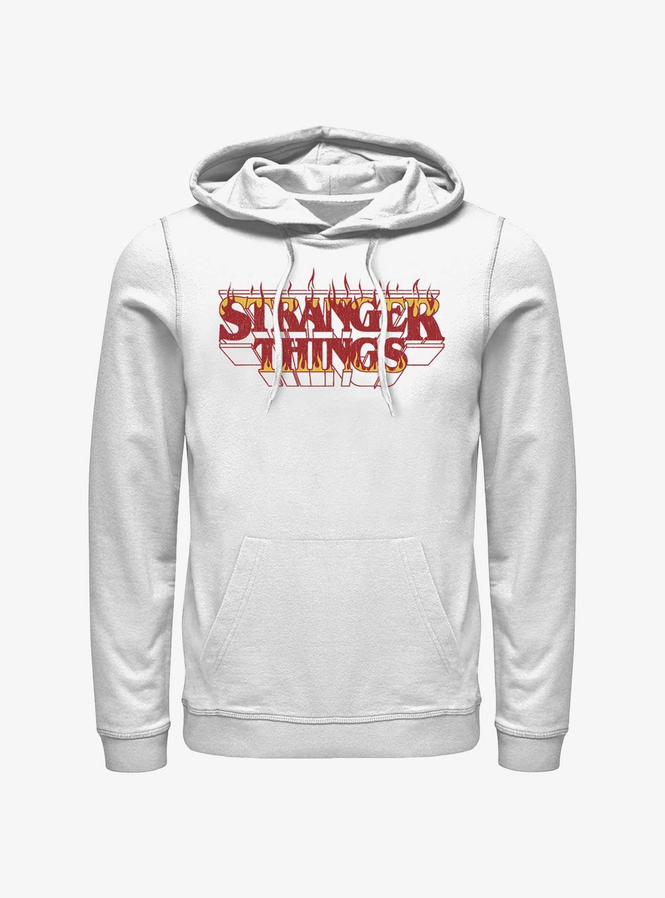 Stranger Things Fire Logo Hoodie - WHITE | Hot Topic