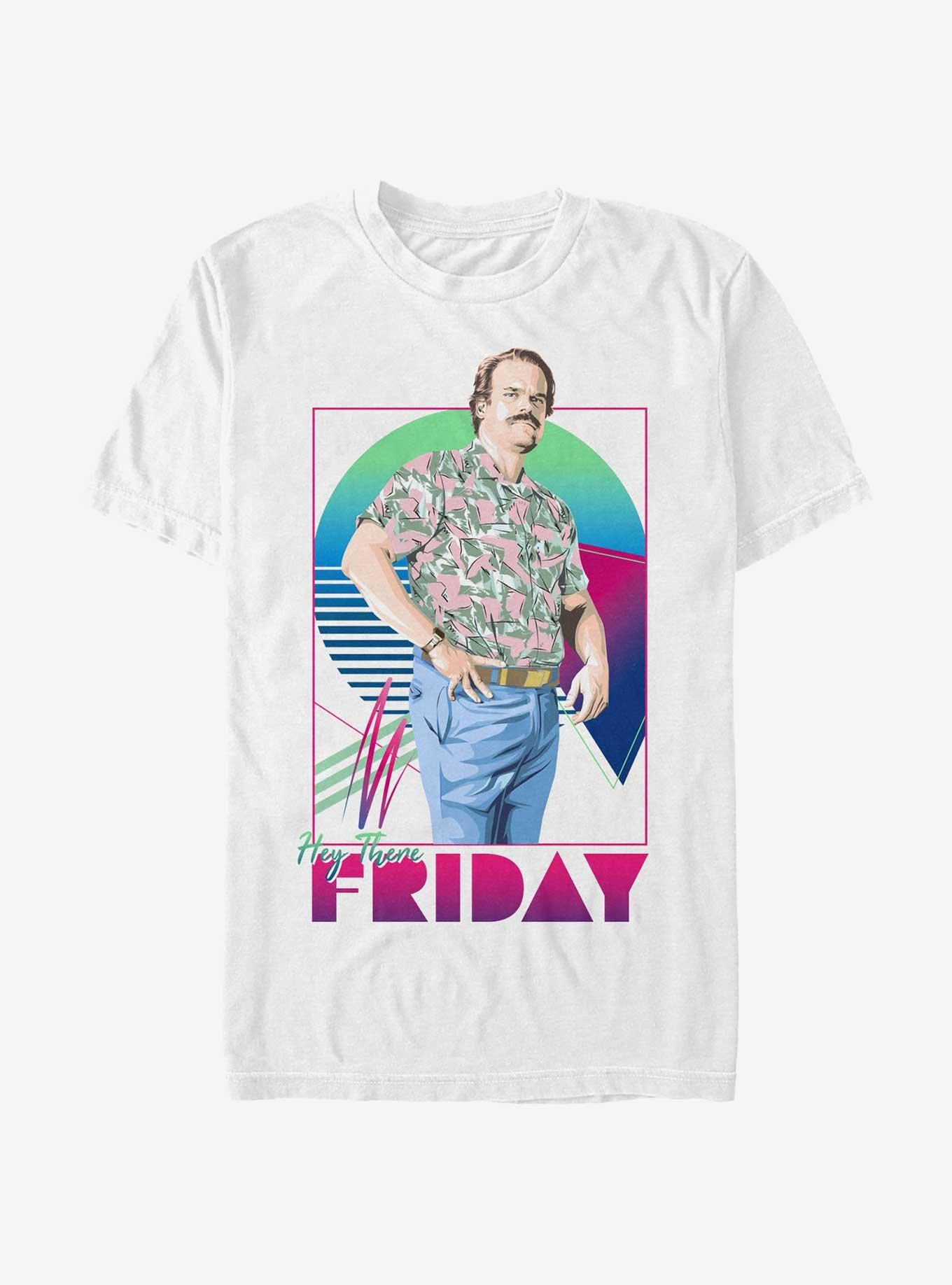 Stranger Things Hopper Hey There Friday T-Shirt - WHITE | BoxLunch