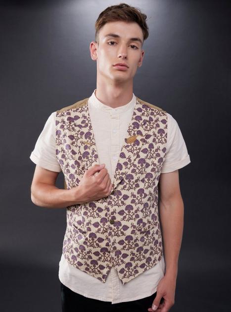 The Witcher Jaskier Floral Button-Up Vest | Hot Topic