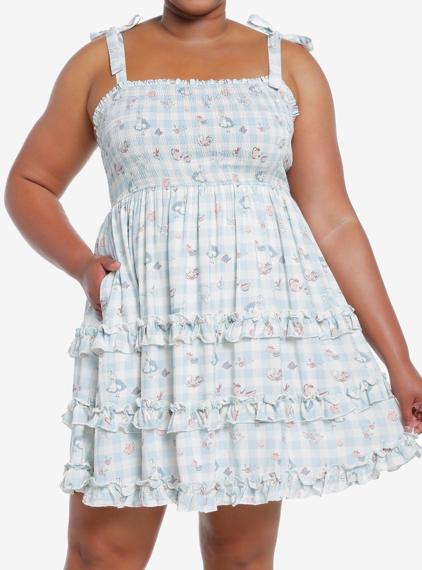 Her Universe Disney Alice In Wonderland Gingham Icons Allover Print