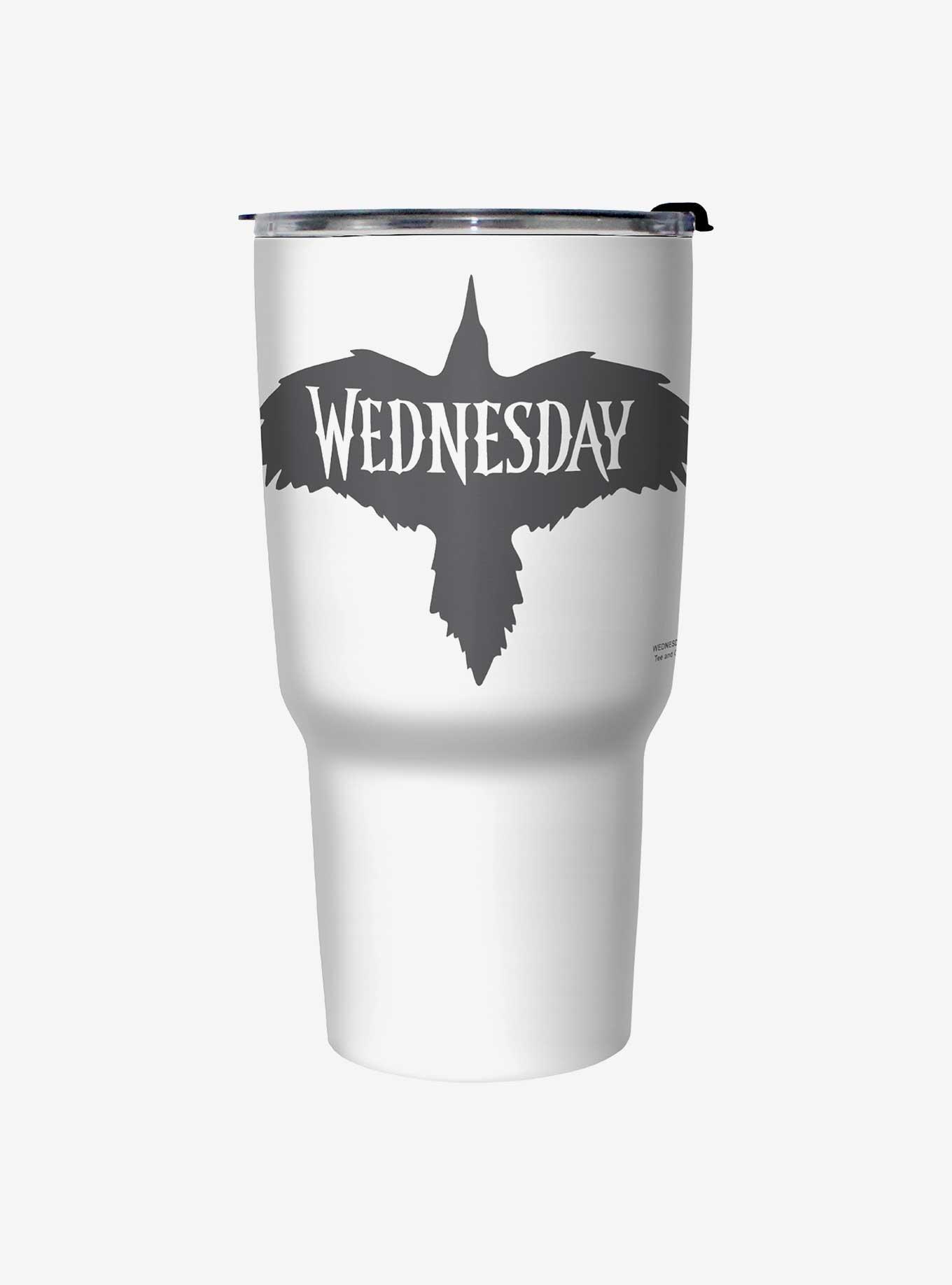 Wednesday Nevermore Raven Travel Mug - WHITE | Hot Topic