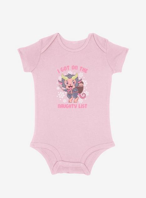 Krampus On The Naughty List Infant Bodysuit Pink Boxlunch