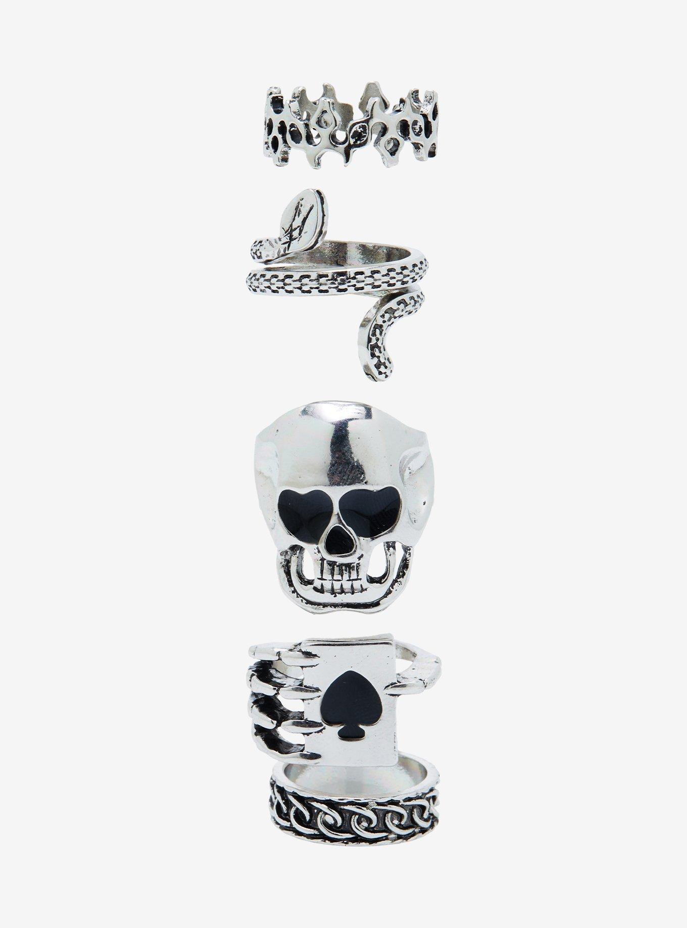 Skull Card Statement Ring Set | Hot Topic