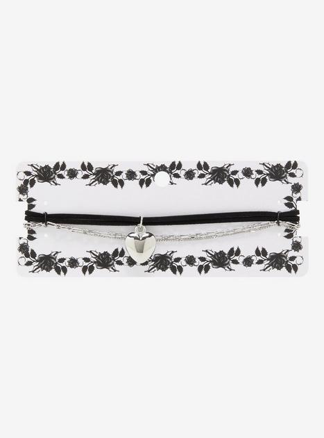 Silver Heart Chain Necklace Set | Hot Topic