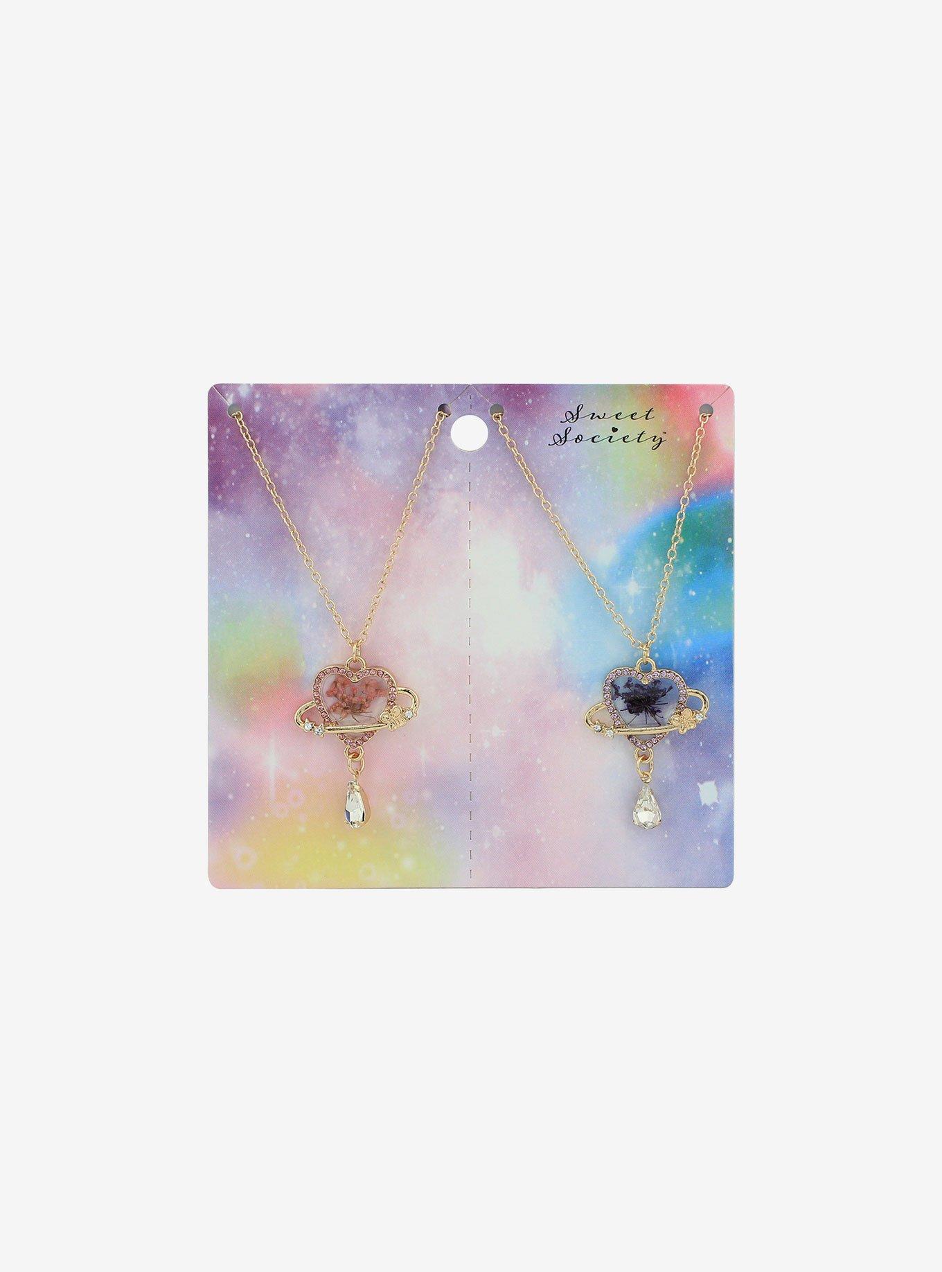 Sweet Society Dried Floral Planet Best Friend Necklace Set | Hot Topic